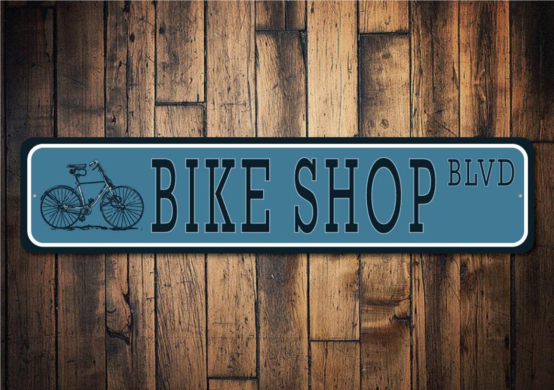 Bike Shop BLVD, Bike Shop Decor, Bike Lover Decor, Bike Sign, Antique ...