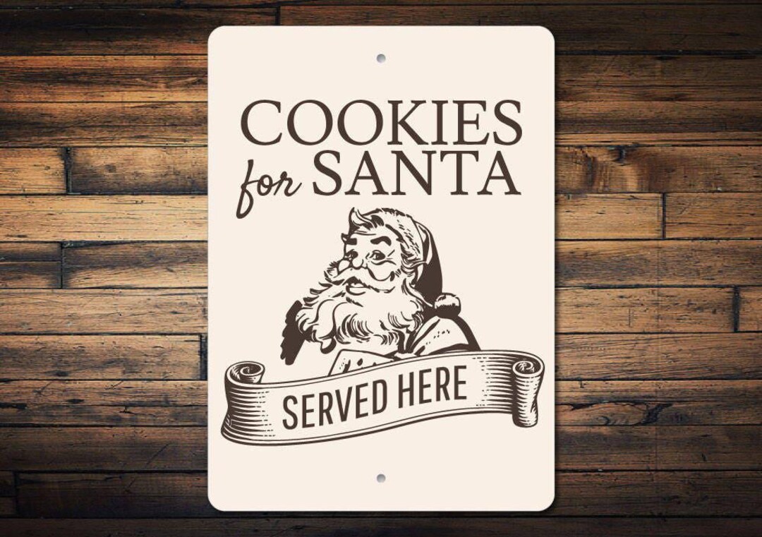 Santa Cookies Sign, Santa Cookies Decor, Cookie Lover Gift, Christmas ...