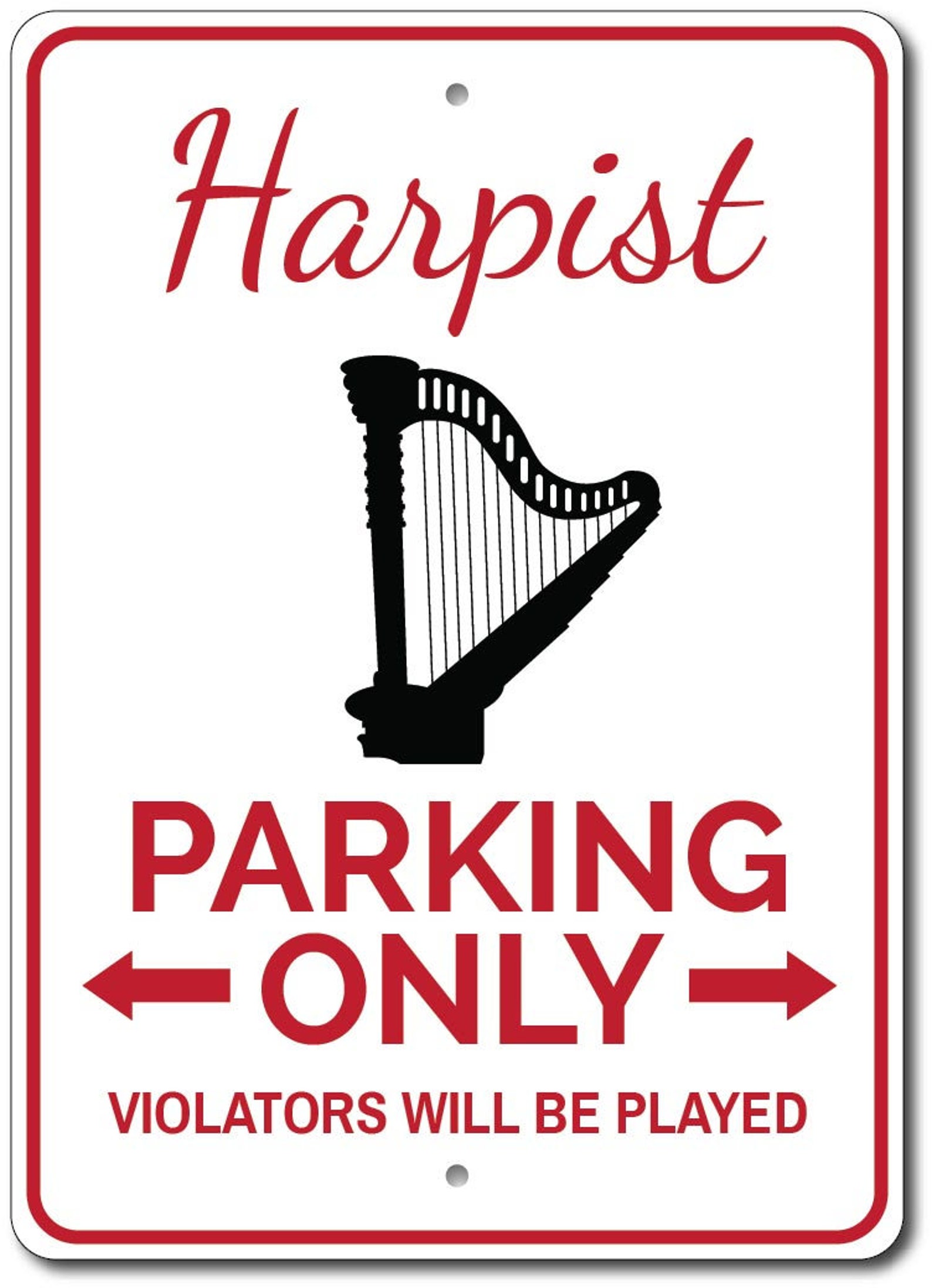 Harpist Parking Sign Harpist Gift Harpist Decor Harpist | Etsy