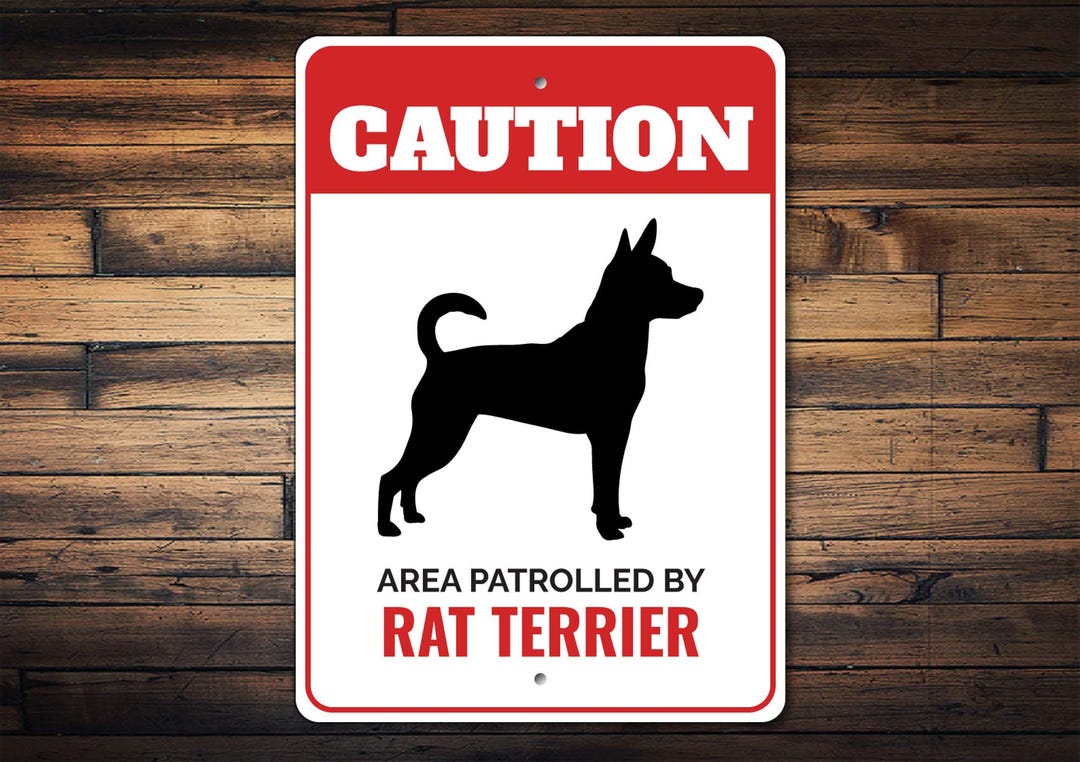 Rat Terrier Dog Sign, Caution Dog Sign, Rat Terrier Lover, Dog Breed ...