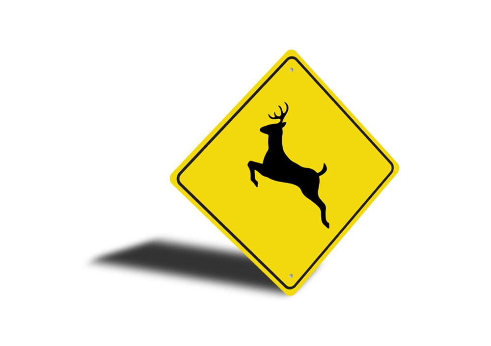 Deer Crossing Sign Deer Crossing Deer Crossing Diamond Sign - Etsy