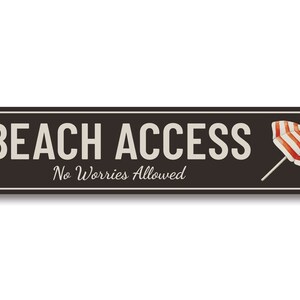 Beach Access Sign, Beach Umbrella Sign, Beach Access Here, Custom Beach ...
