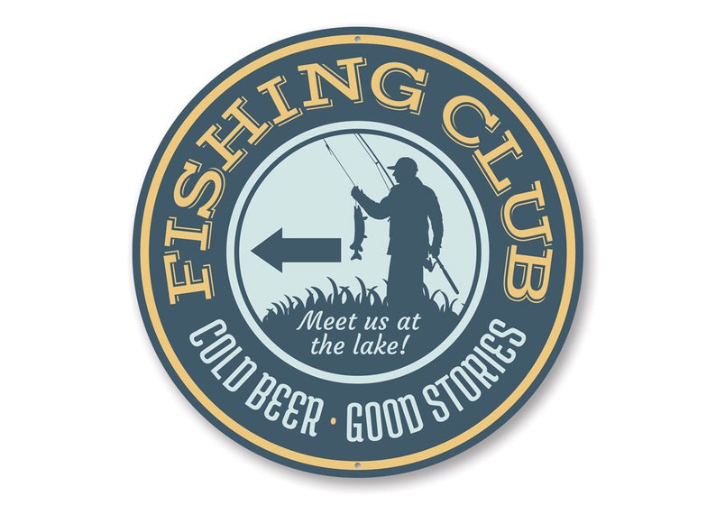 Fishing Club Sign Cold Beer Sign Good Fishing Fishing - Etsy