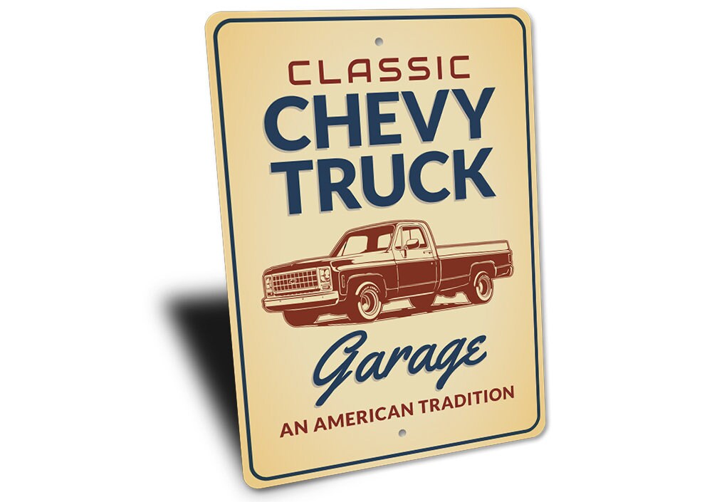 Wall Décor Home & Living Chevy Decor Garage Decor Truck Man Dad Signs ...