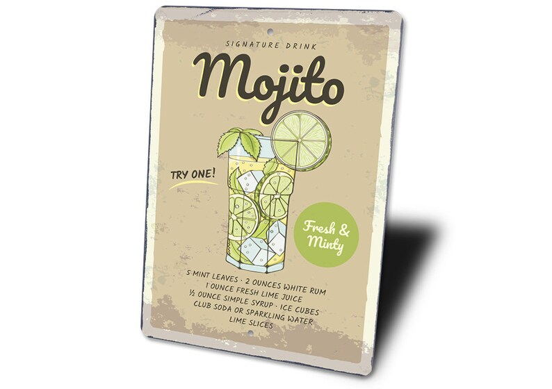 Mojito Signature Drink Sign Custom Mojito Drink Gift Custom - Etsy