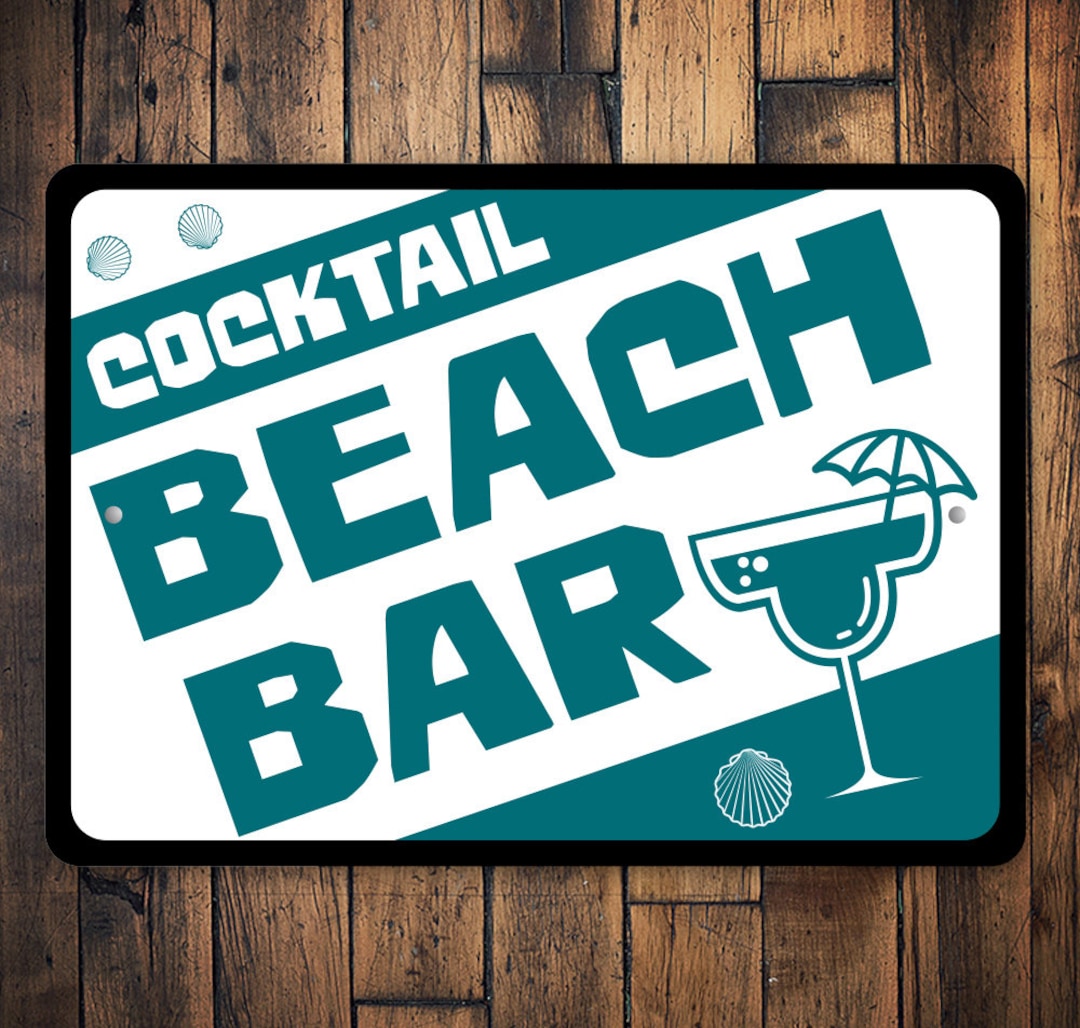 Cocktail Beach Bar Sign, Beach Bar Gift, Custom Beach Bar Sign, Beach ...