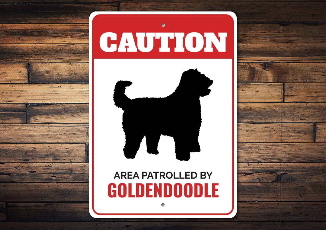Goldendoodle Dog Sign, Caution Dog Sign, Goldendoodle Lover, Dog Breed ...