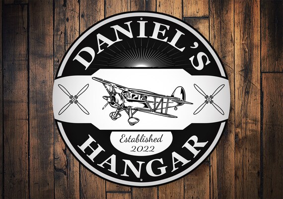 Retro Hangar Sign Vintage Airplane Sign Airplane Hangar | Etsy