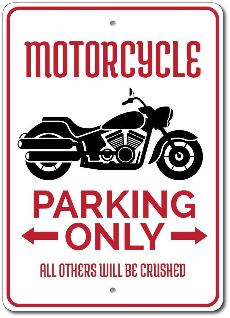 Motorcycle Parking Sign Motorcycle Sign Motorcycle Gift for - Etsy