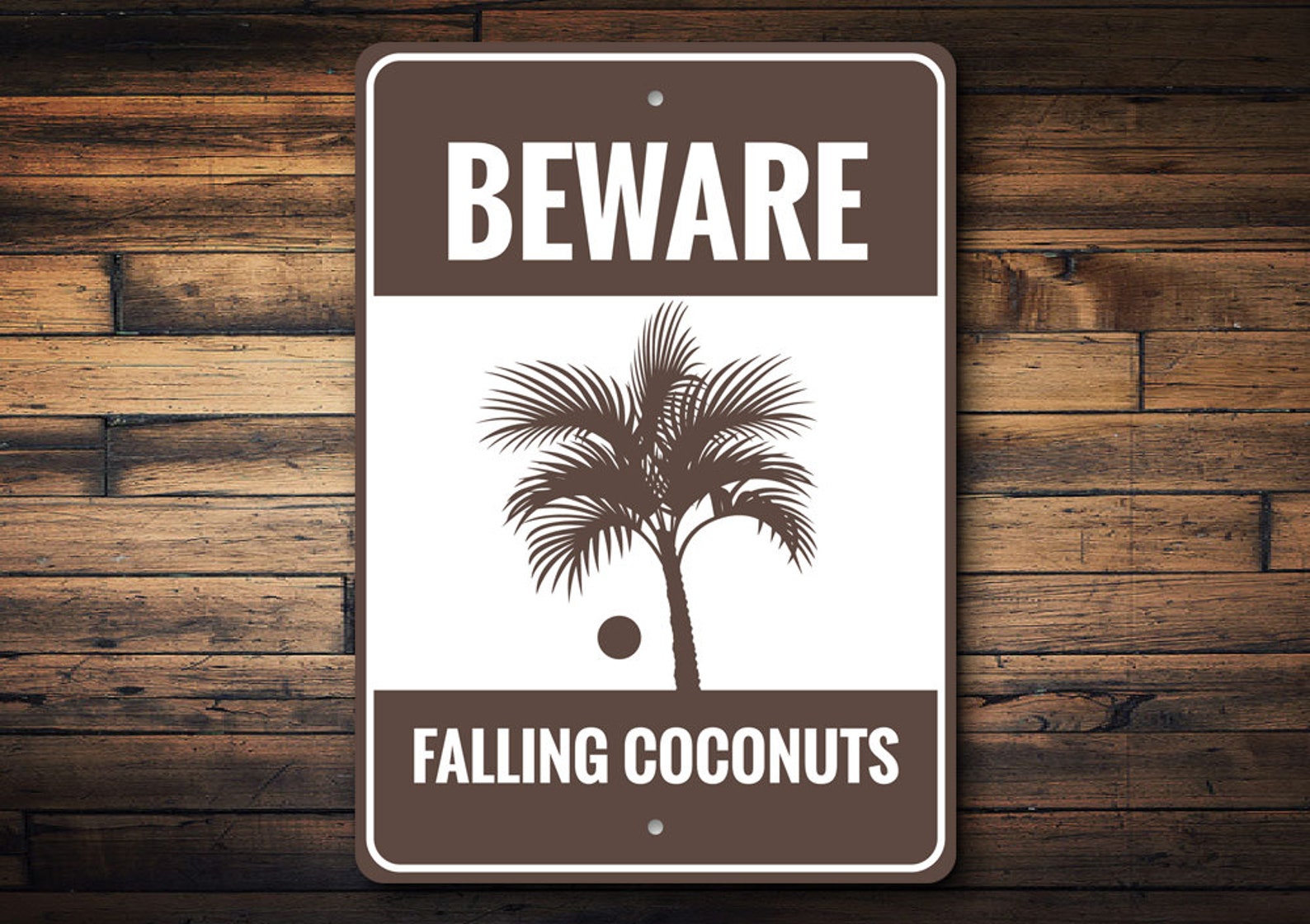 Palm Tree Signs Palm Tree Sign Falling Coconuts Ocean - Etsy
