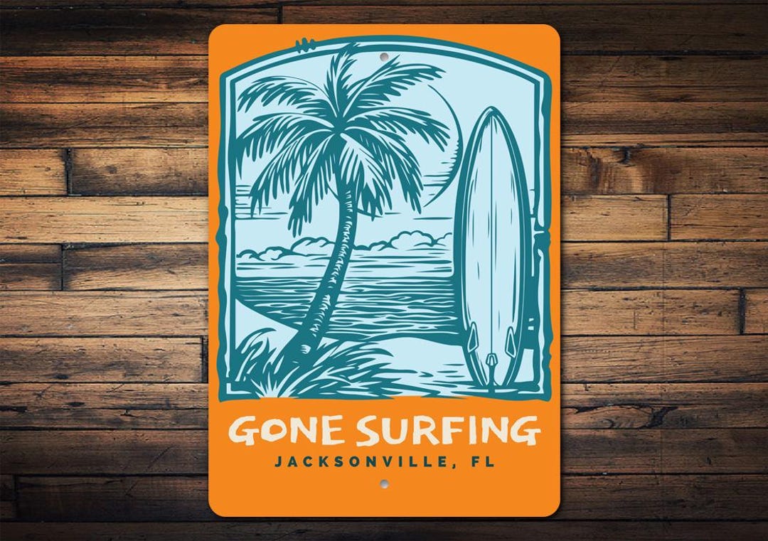 Gone Surfing Sign, Florida Beach Sign, Surfboard Wall Sign, Beach House ...