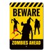 Beware Zombies Ahead Sign Zombies Decor Zombies Sign Beware - Etsy