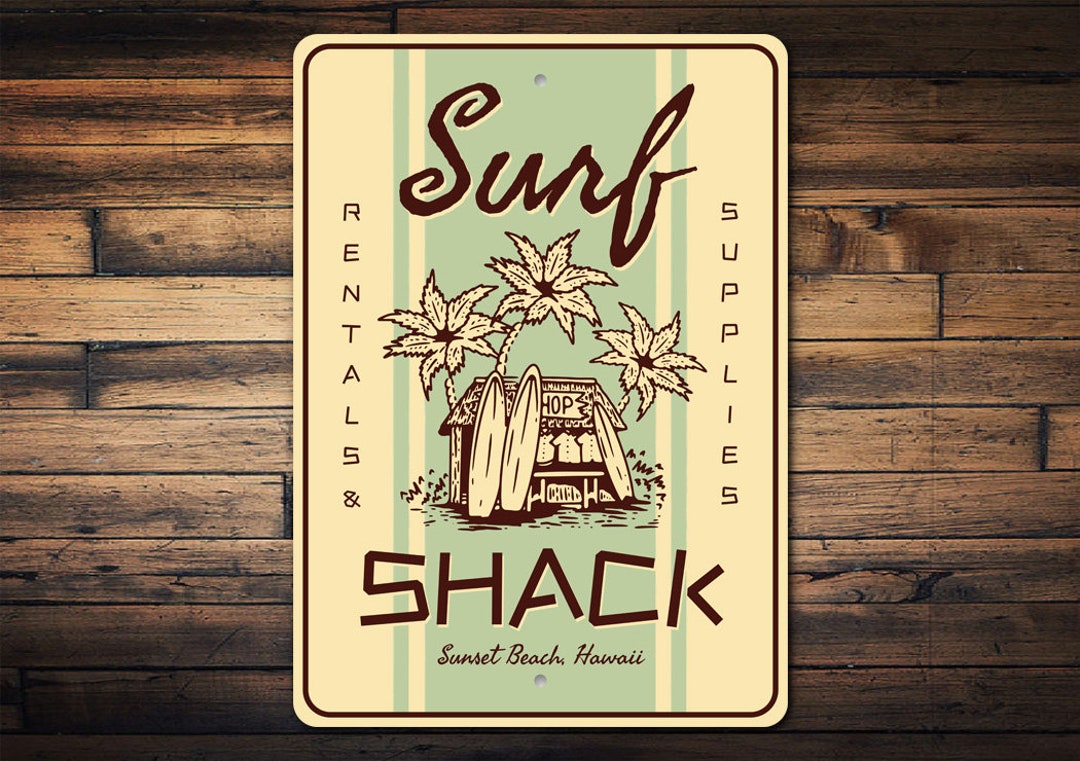 Surf Shack Sign, Surfboard Rentals, Surfer Hangout Sign, Surf Shack ...