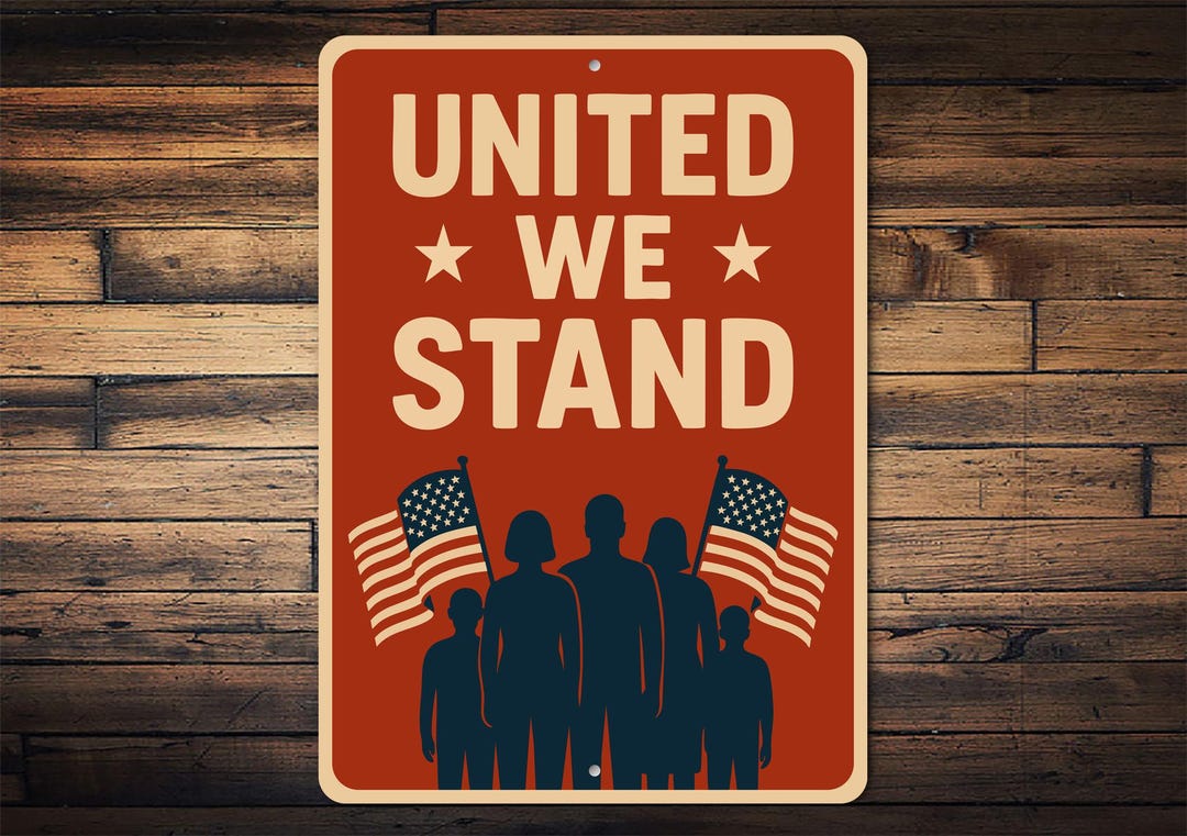 United We Stand Sign, Patriotic Wall Decor, Fourth July Decor, USA ...
