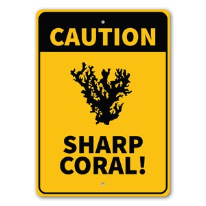 Sharp Coral Sign, Caution Sharp Coral, Coral, Coral Caution, Coral ...