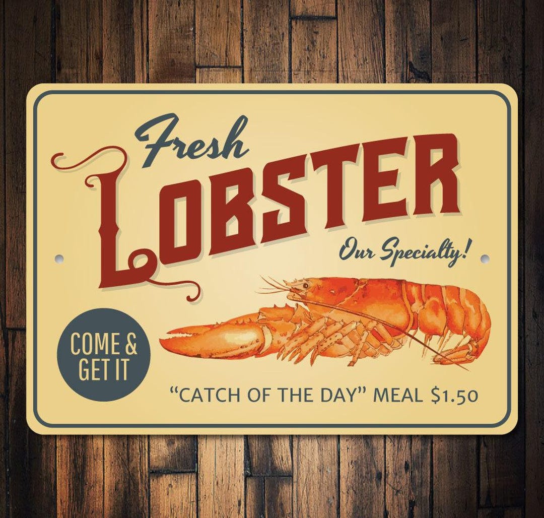 Lobster Decor, Lobster Sign, Lobster Lover Gift, Seafood Restaurant ...
