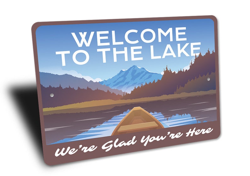 Welcome to the Lake Lake Sign Canoe Lake Sign Boat Decor | Etsy