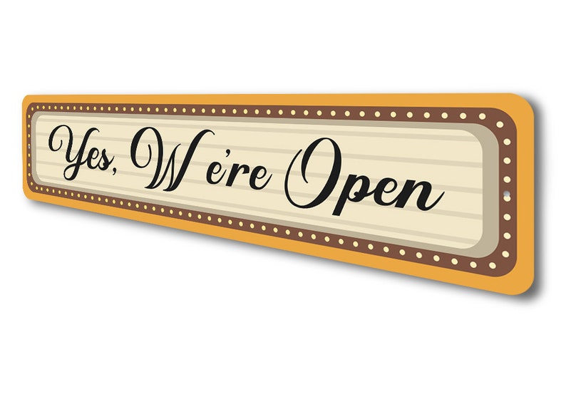 Yes We're Open Sign Retro Open Sign Retro Wall Gift We | Etsy