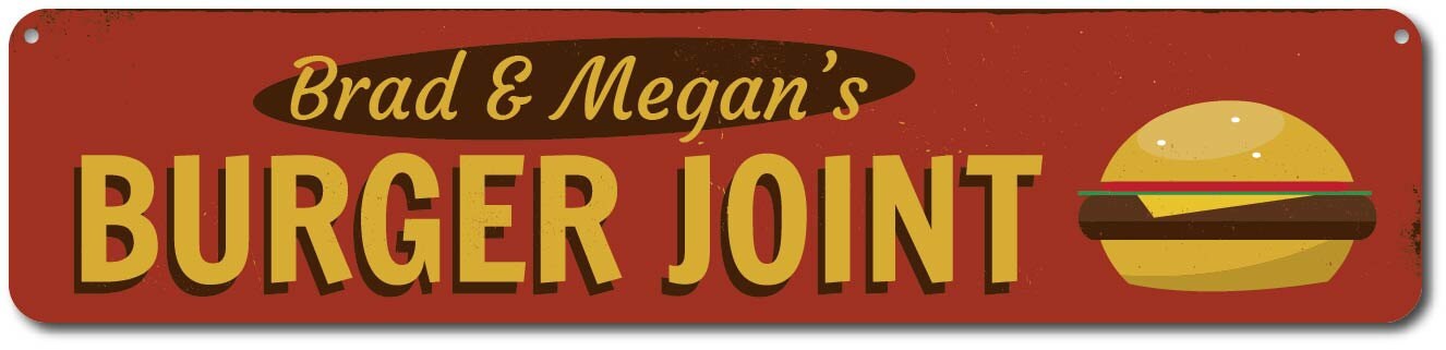 Burger Joint Sign Personalized Hamburger Lover Grill Master | Etsy