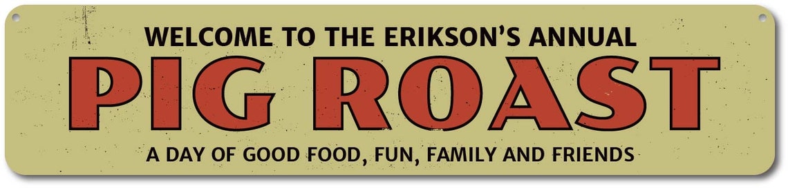 Annual Pig Roast Sign Personalized Welcome BBQ Sign Custom - Etsy Canada