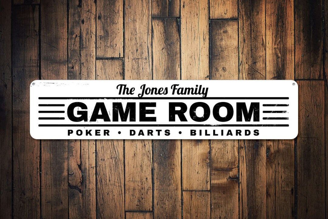 Game Room Sign, Family Game Room Decor, Custom Poker Lover Gift, Darts ...