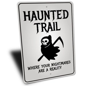 Haunted Trail Sign, Halloween Trail Ride, Haunted Trail, Halloween Sign ...