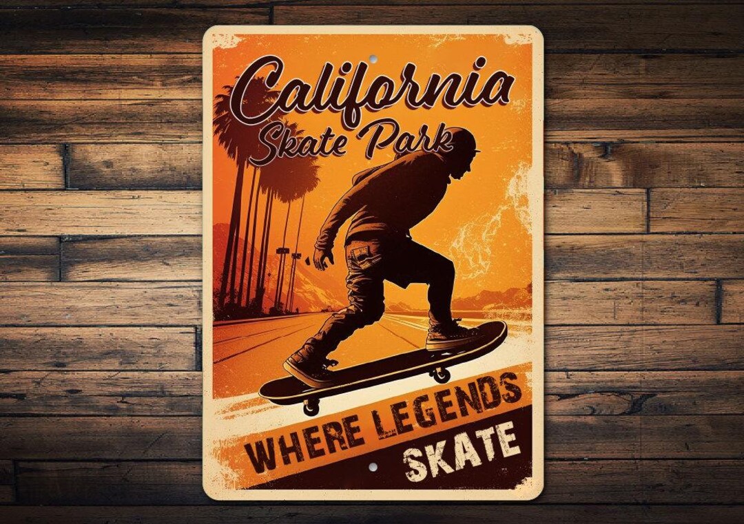 Custom Skate Park Sign, Home Skate Park, California Skate Park ...