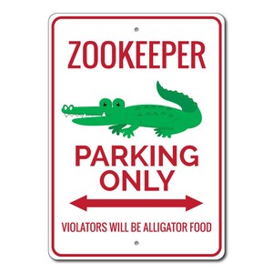 Zookeeper Parking Sign, Zookeeper Gift, Zookeeper Sign, Zoo Room Decor ...