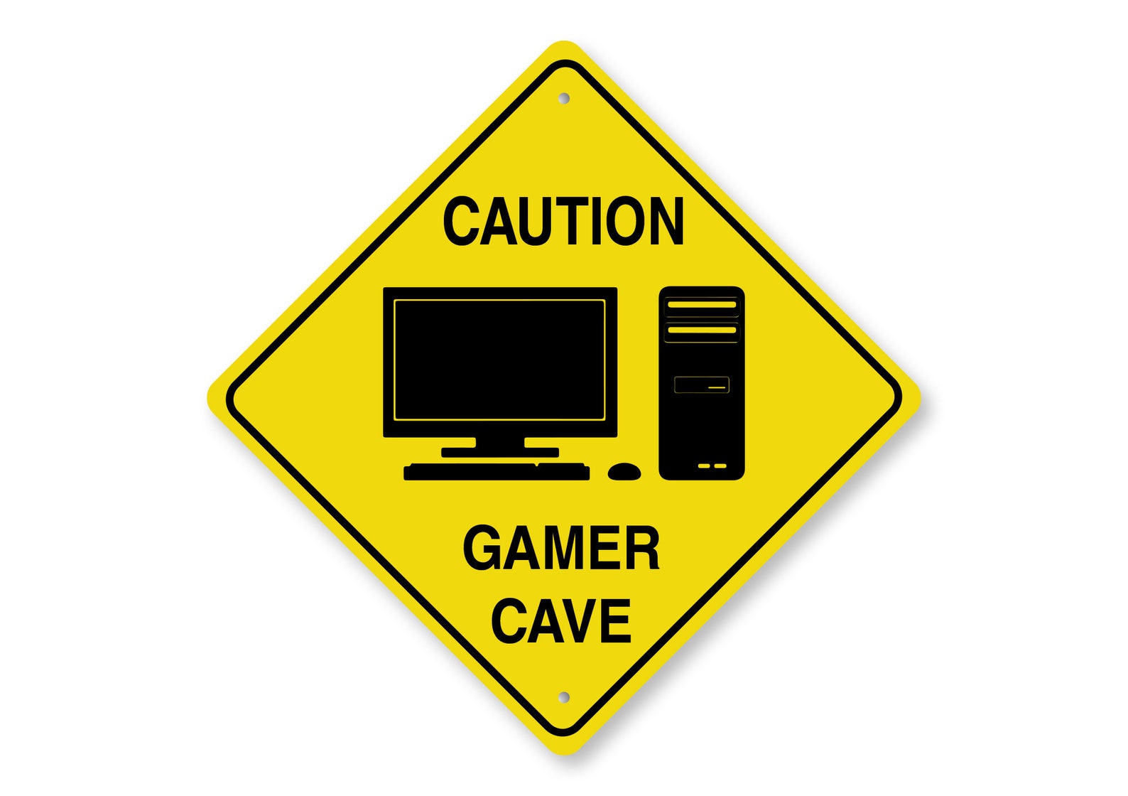 Caution Gamer Sign, Gamer Cave Sign, Custom Gamer Sign, Gamer Decor ...