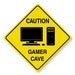 Caution Gamer Sign, Gamer Cave Sign, Custom Gamer Sign, Gamer Decor ...