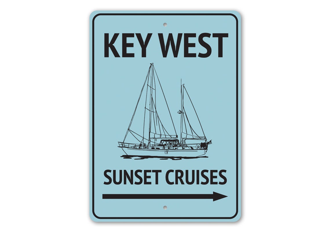 Key West Beach Sign Sunset Cruises Key West Cruise Metal | Etsy