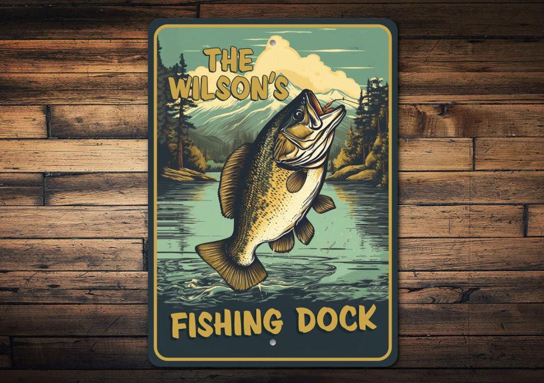 Family Fishing Sign, Custom Fishing Sign, Decor for Fishing, Retro ...