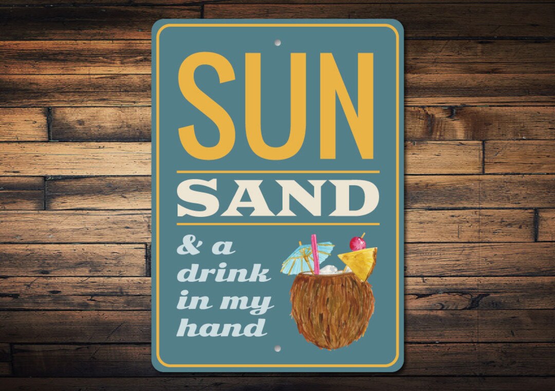 Coconut Drink Sign, Beach Phrase Decor, Beach Phrase Sign, Beach Lover ...