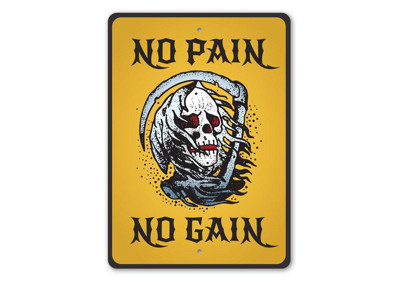 No Pain No Gain Sign, No Pain Tattoo Sign, Tats, Tattoo Shop Sign ...