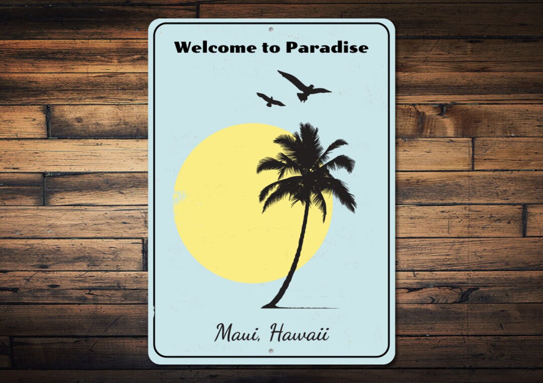 Welcome to Paradise Sign, Personalized Beach Location Name Decor ...