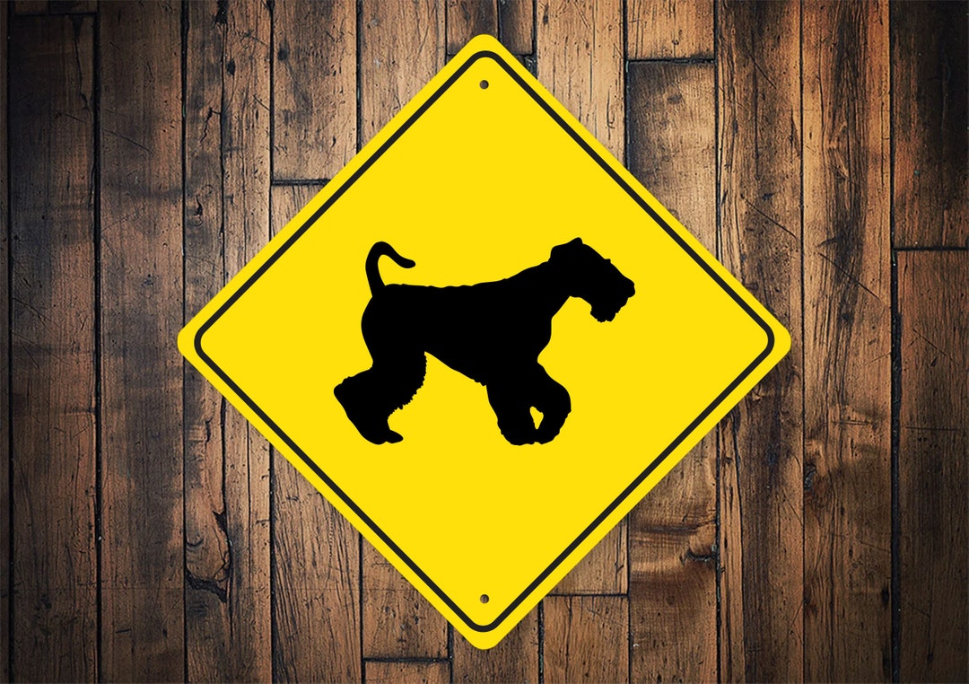 Airedale Crossing Sign, Airedale Sign, Airedale Dog Owners, Caution ...