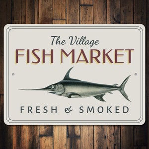 Fish Market Sign, Fish Market Decor, Fish Sign, Swordfish Decor ...