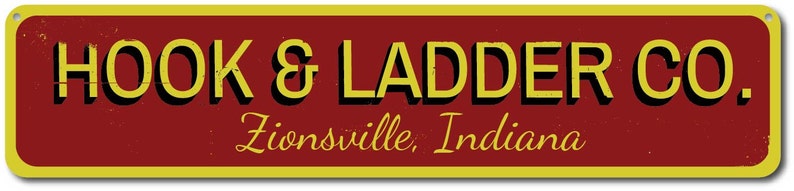 Hook & Ladder Co. Sign Personalized Firehouse Location City | Etsy