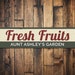 Fresh Fruits Sign, Personalized Arrow Garden This Way Sign, Custom ...