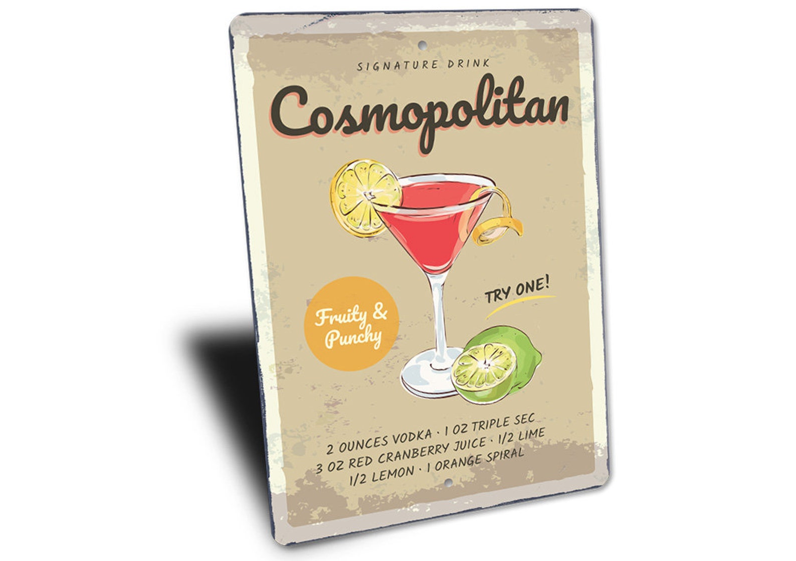 Cosmopolitan Signature Drink Sign Custom Drink Gift Custom - Etsy