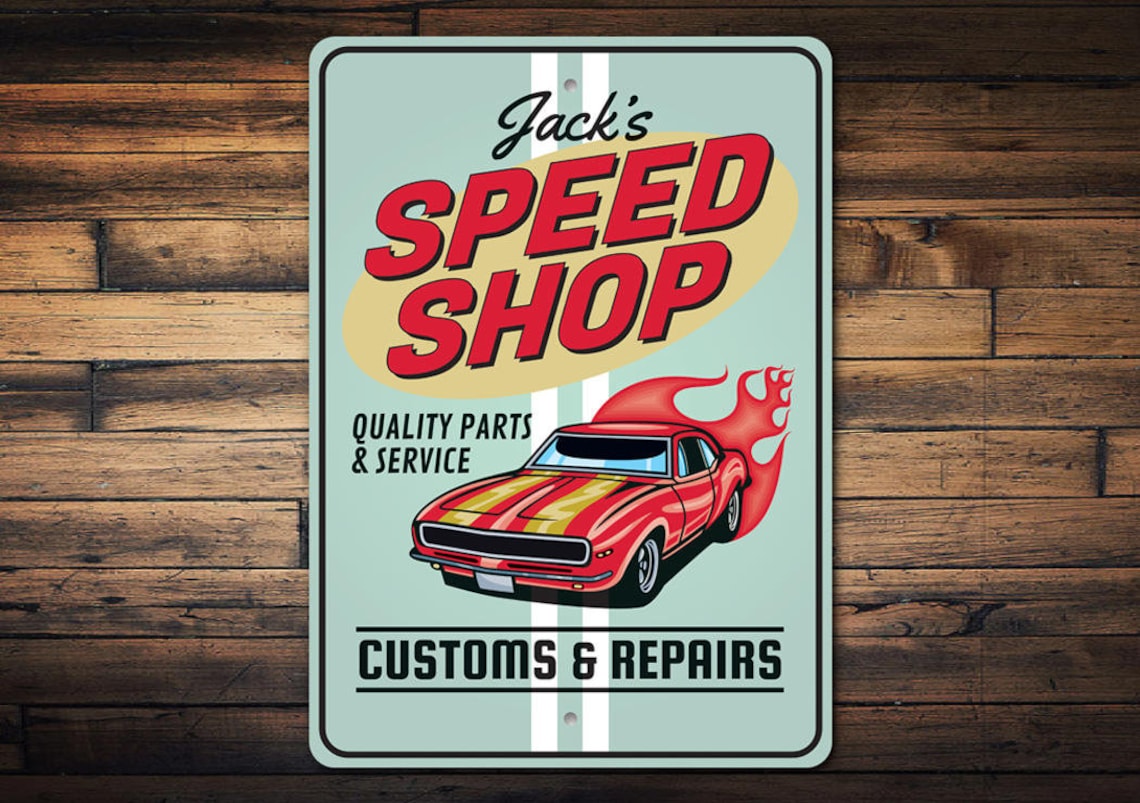 Speed Shop Sign Classy Car Decor Antique Car Sign Old Car - Etsy