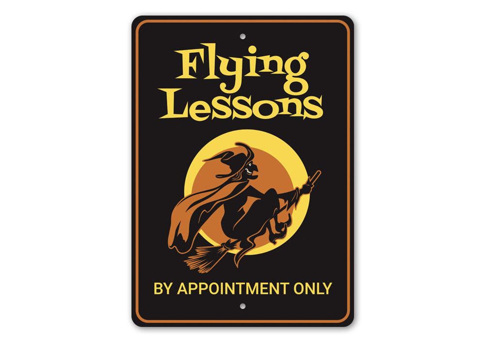 Flying Lessons Sign, Witch Broom Sign, Witch Gift Decor, Halloween Sign ...