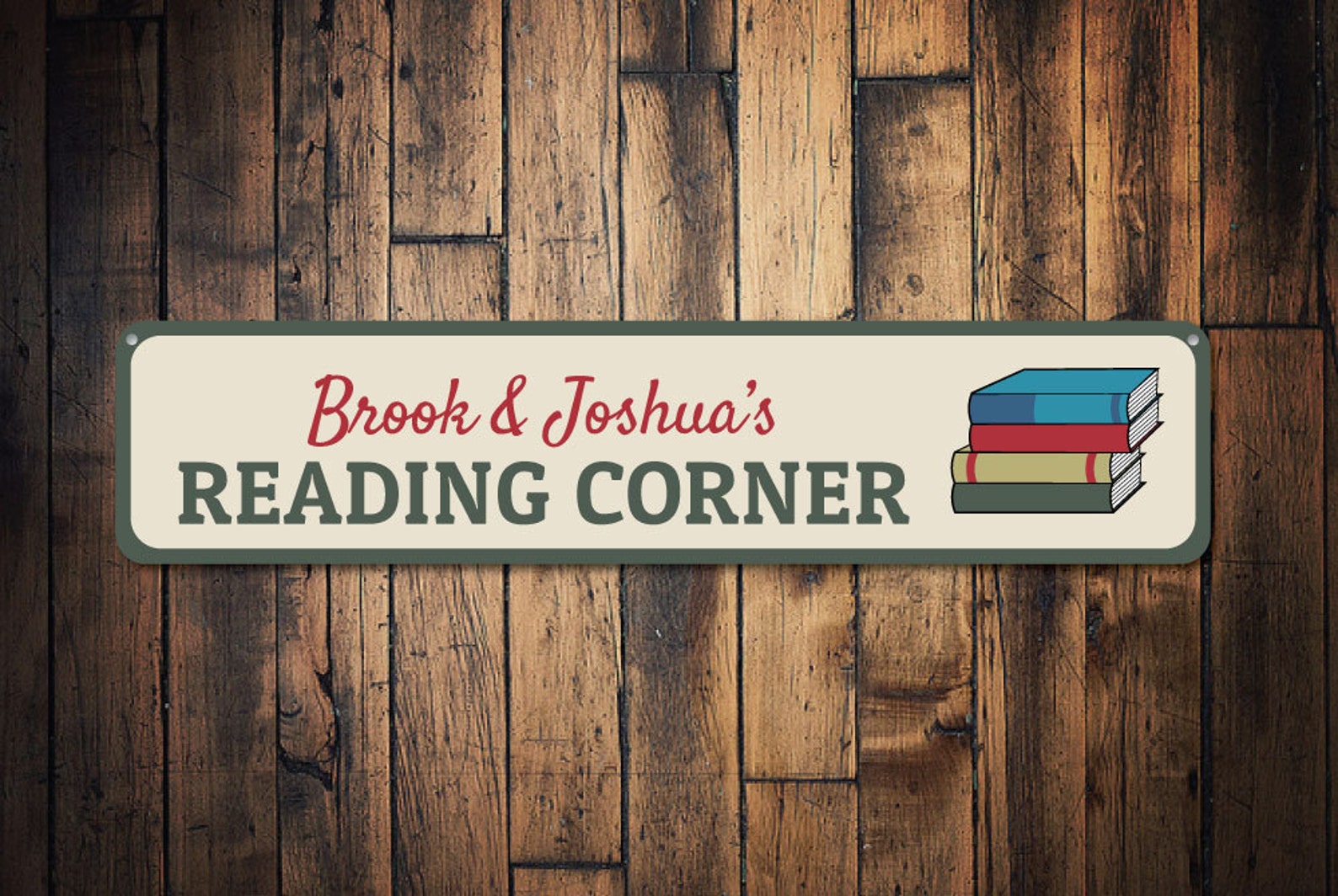 Reading Corner Sign, Personalized Child Name Bedroom Sign, Custom Kid ...