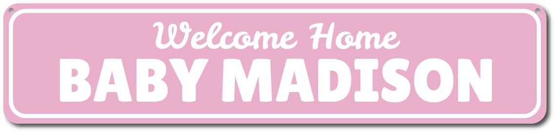 Welcome Home Baby Sign, Custom Newborn Name Decor, Personalized Metal ...