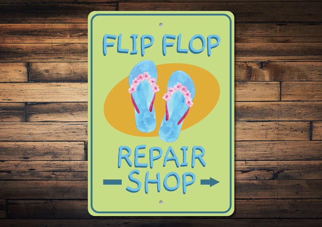 Shoe Repair Shop Sign, Flip Flop Decor, Flip Flop Sign, Beach Sandals ...