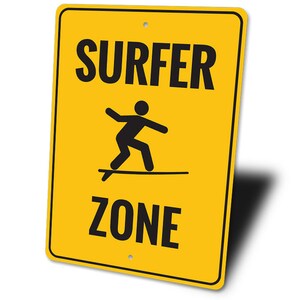 Surfing Zone Sign, Surf Zone Sign, Surfing Lovers, Ocean Decor, Surfer ...