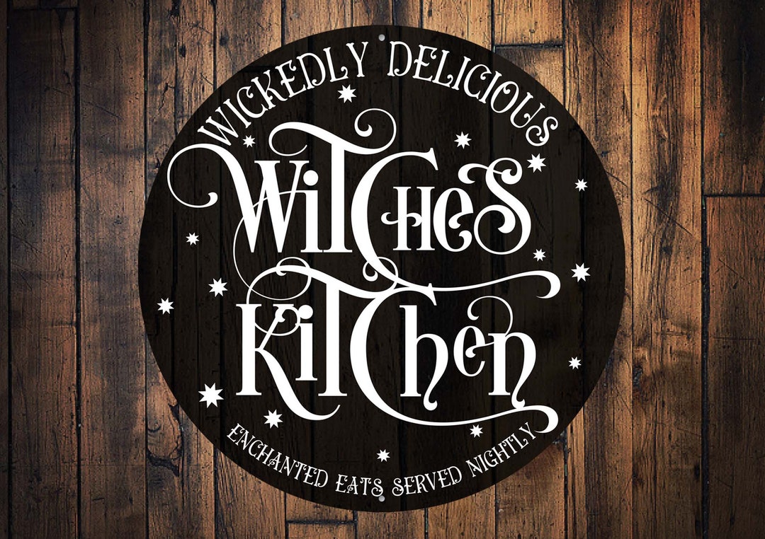 Witches Kitchen Sign, Halloween Kitchen Decor, Front Door Metal Sign ...