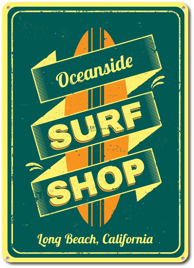 Surf Shop Sign Personalized Oceanside Shop Decor Custom | Etsy
