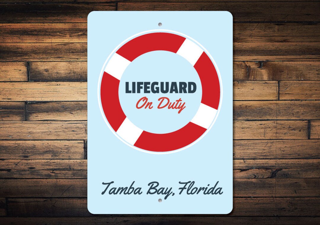 Lifeguard Sign, Lifeguard Gift, Custom Pool Sign, Life Preserver Sign ...