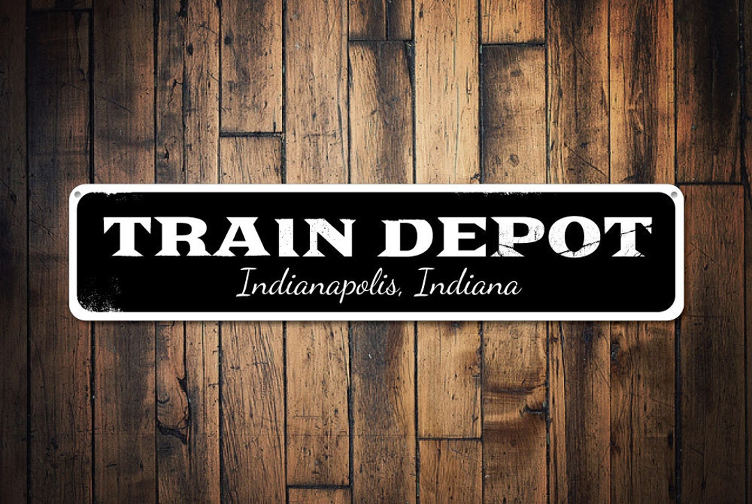 Personalized Train Depot Sign - Custom Railroad Station Plaque ...